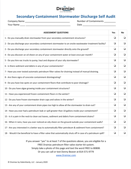 How to perform a secondary containment stormwater self-audit ...